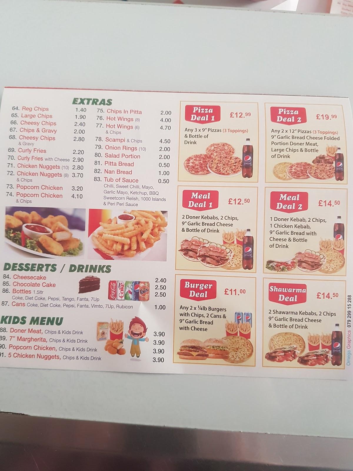 Menu at Big Tasty Bites restaurant, Morecambe