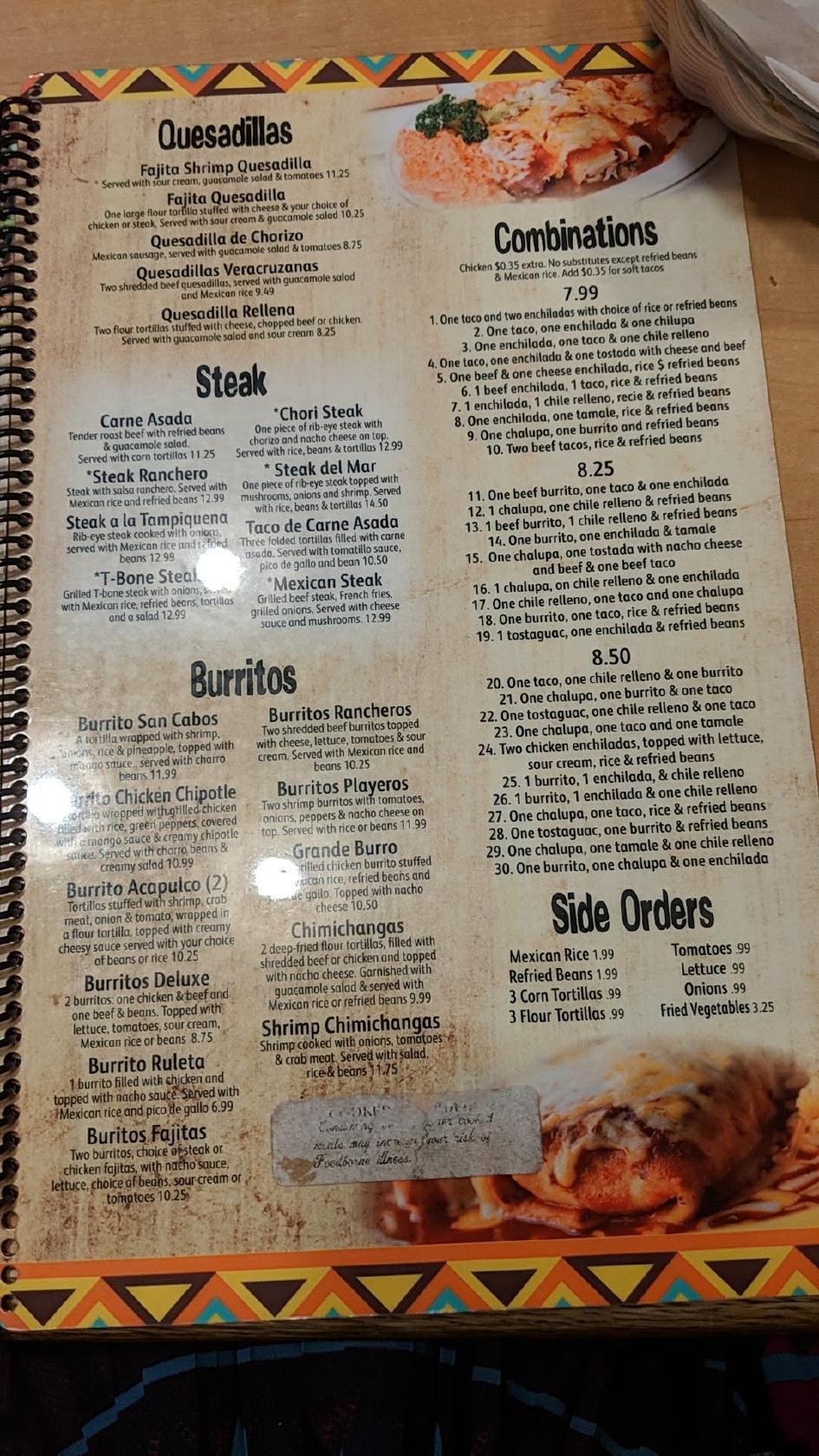 Menu at El Ranchero Mexican Grill And Bar, Franklin