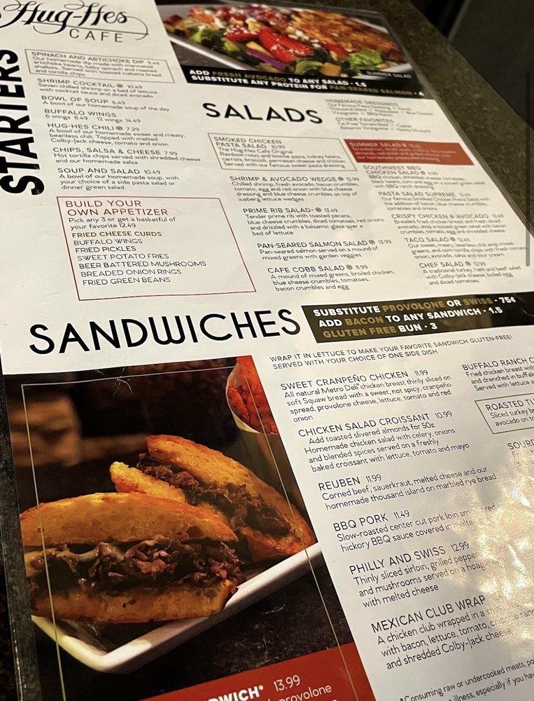 Menu at Hug-Hes Cafe, Centerville