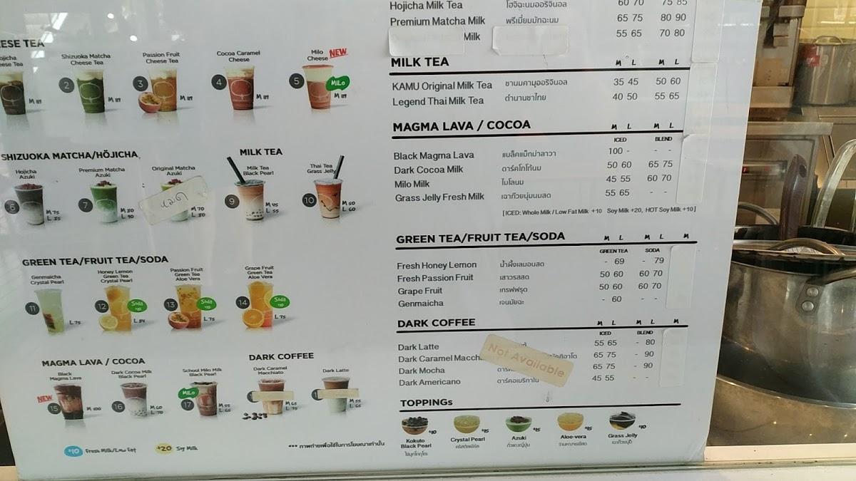 Menu at Kamu Tea Food Villa Ratchaphruek, Bangkok