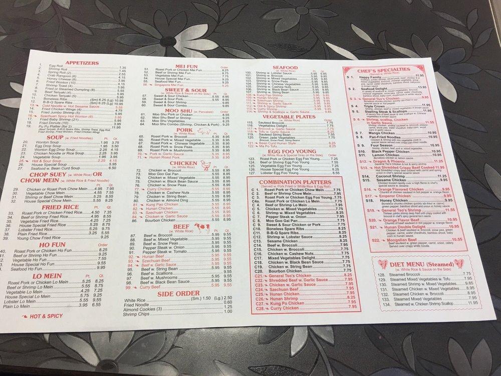 Menu at King Yuan Chinese - Avon restaurant, Avon