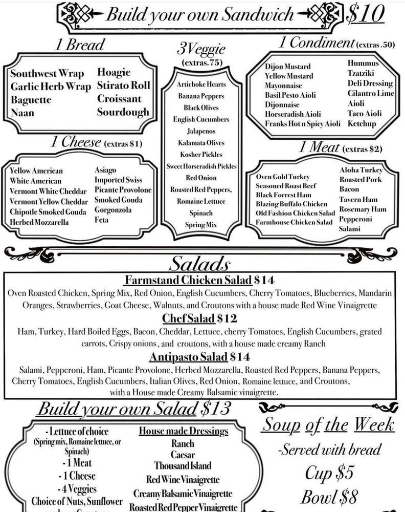 Menu at The Black Lantern Tea Room and Bakery, Asheboro