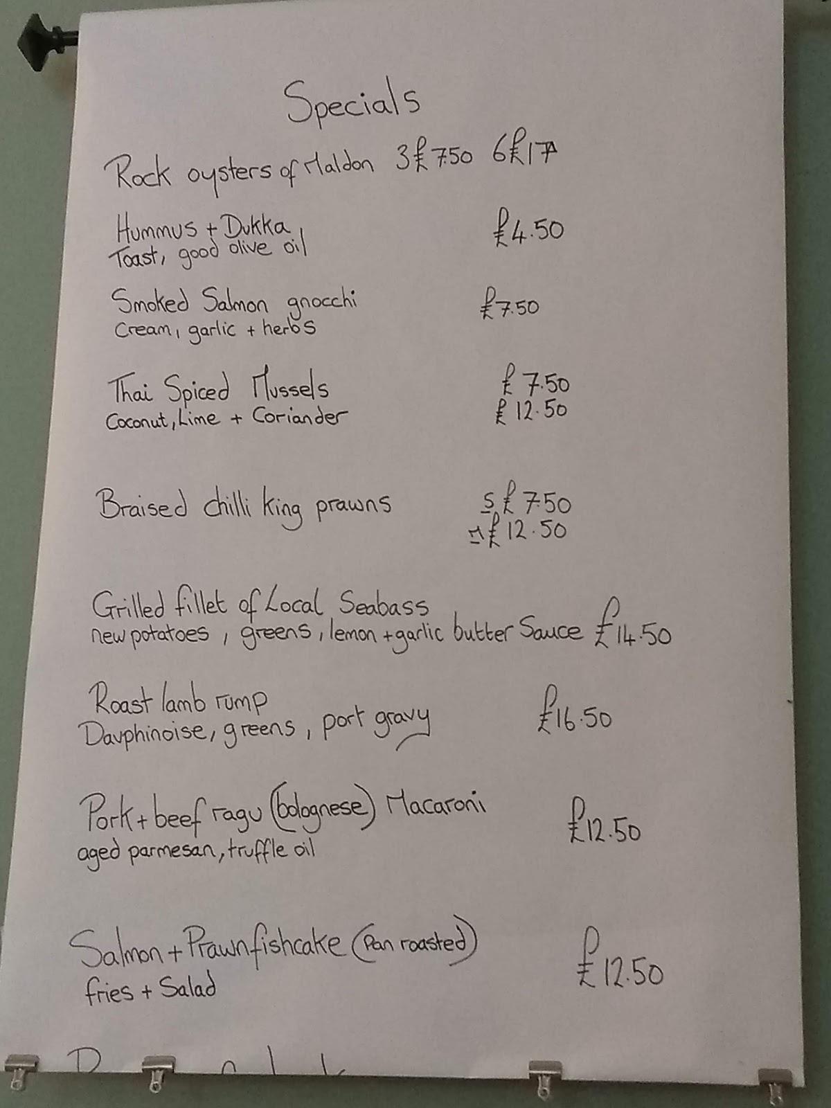 Menu at The Grumpy Chef restaurant, Seaford