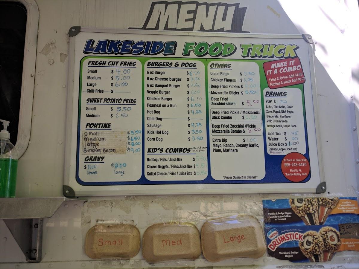 Menu at Lakeside Food Truck restaurant, Whitby