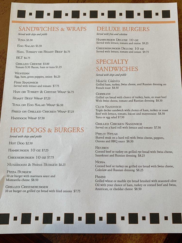 Menu at Mona's Cafe 314, Middleburgh