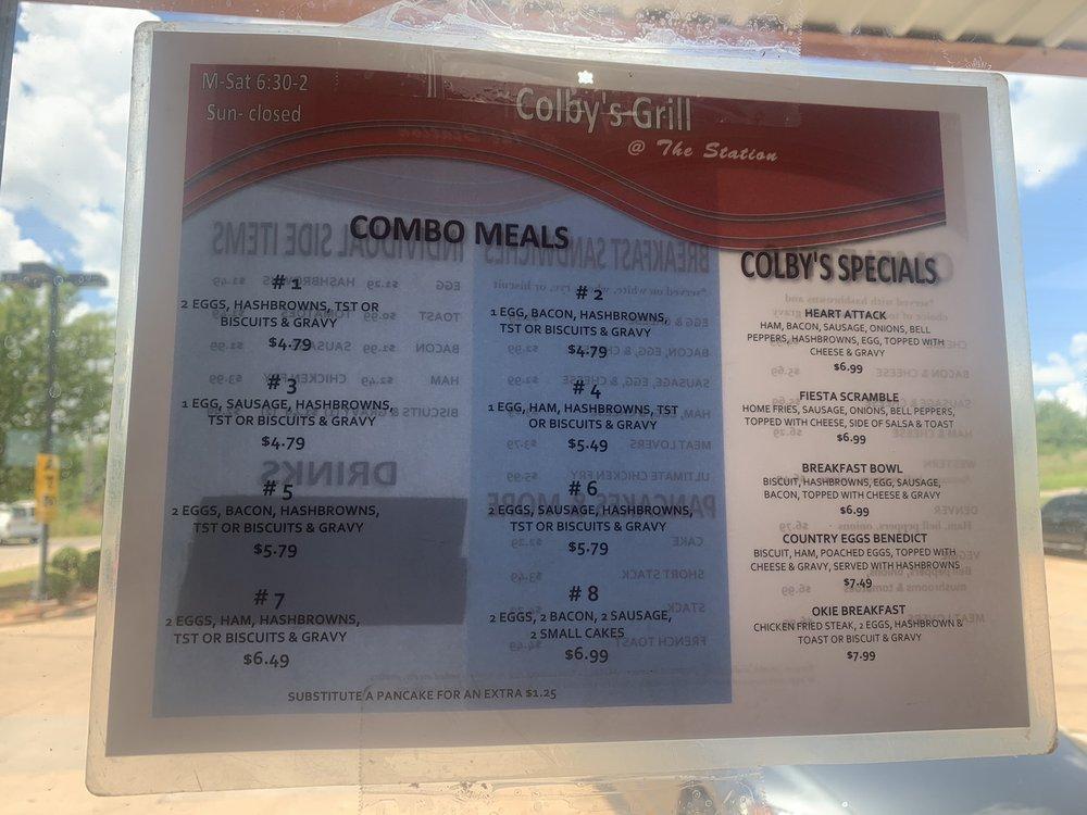 Menu at Colby's Grill @ The Station cafe, Edmond