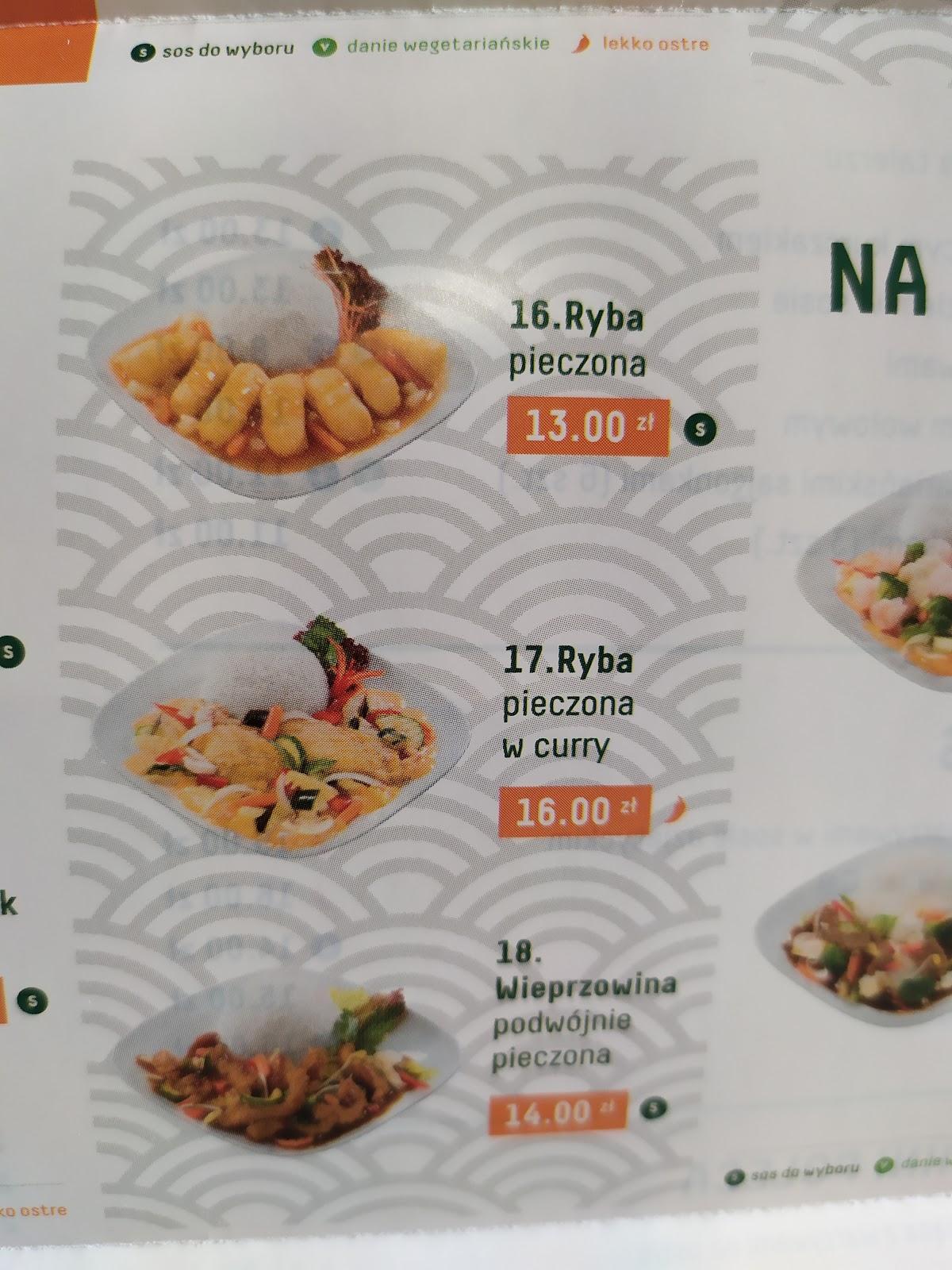 Menu at Silver Dragon restaurant, Leszno