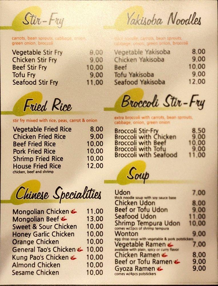 Menu at Teriyaki Time restaurant, Anacortes