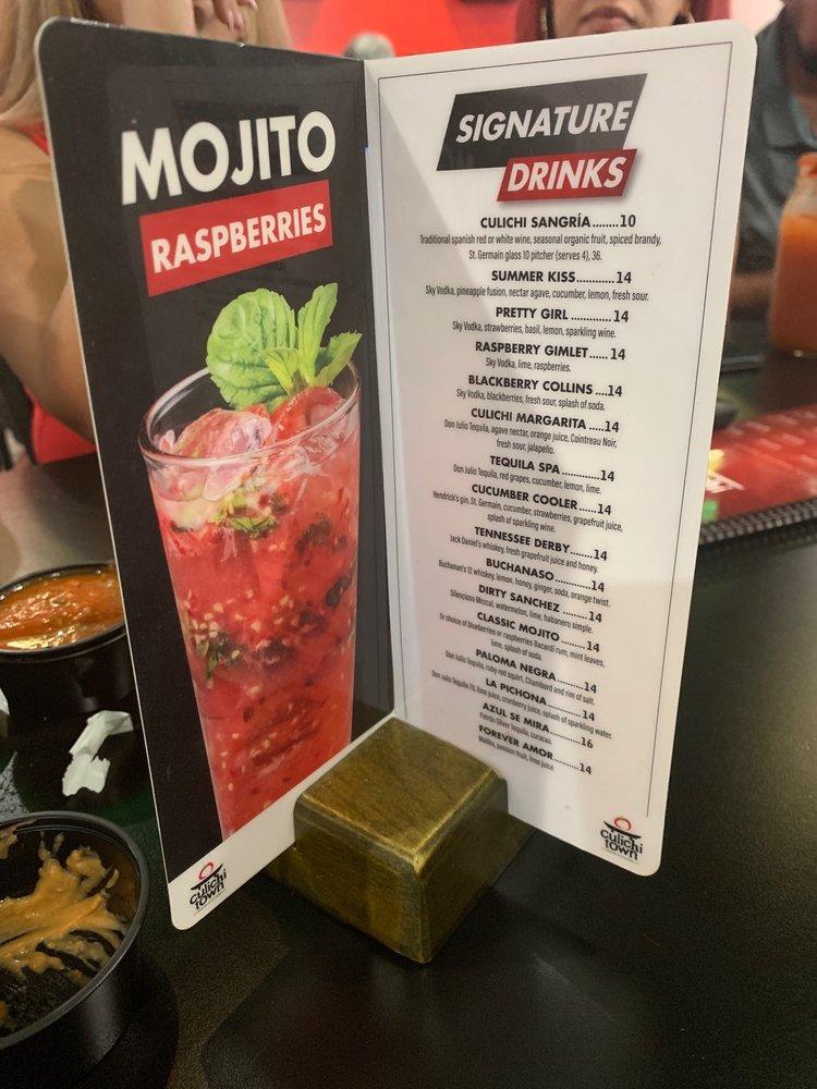 Menu at Culichi Town restaurant, Phoenix