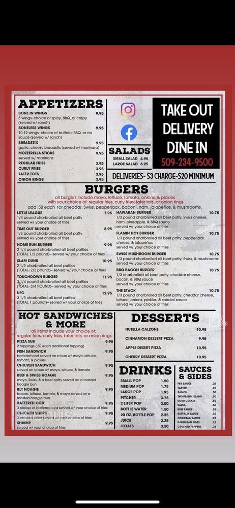 Carta de pizzería Papa Ray's, Connell