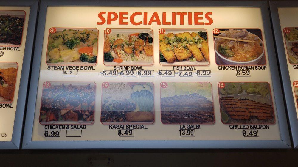 Menu at Kasai Teriyaki Bowl fast food, Lawndale
