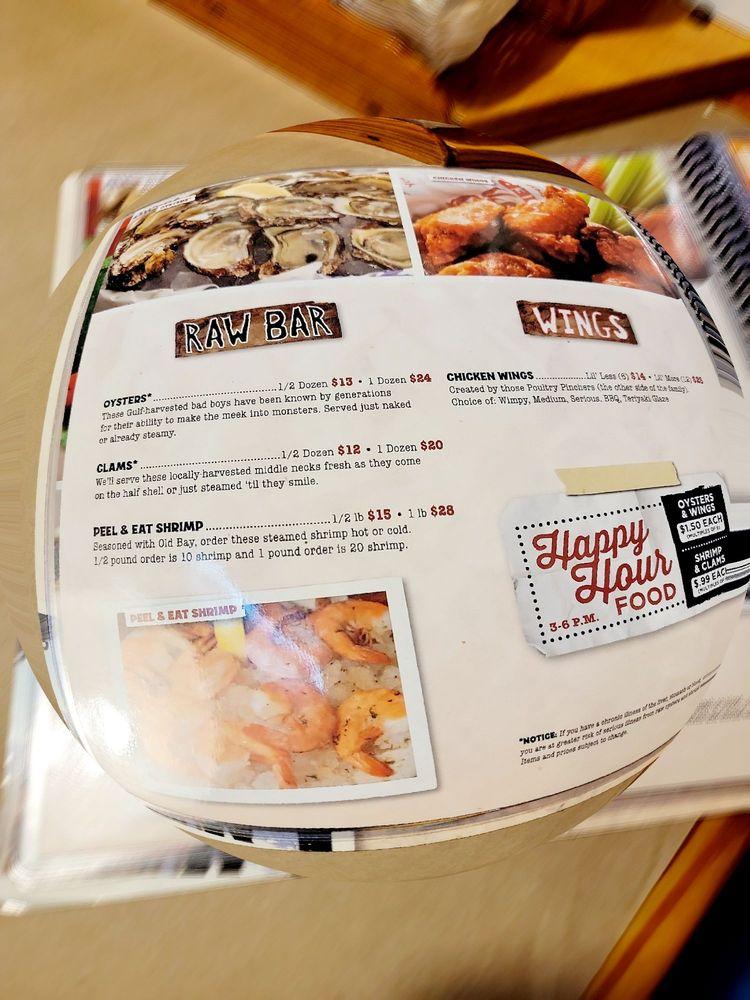 Menu at Pinchers restaurant, Marco Island