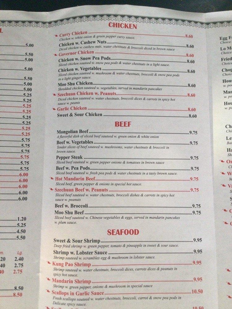 Menu at Valley restaurant, Granger