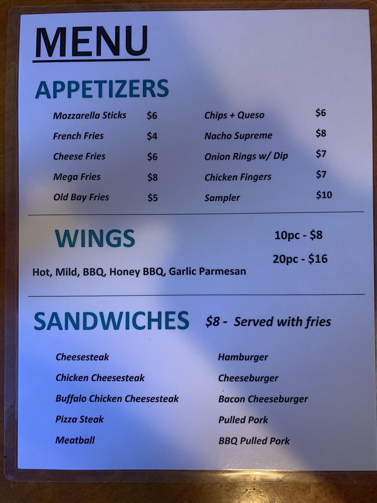 Menu at Red Lantern Tavern pub & bar, Glenolden