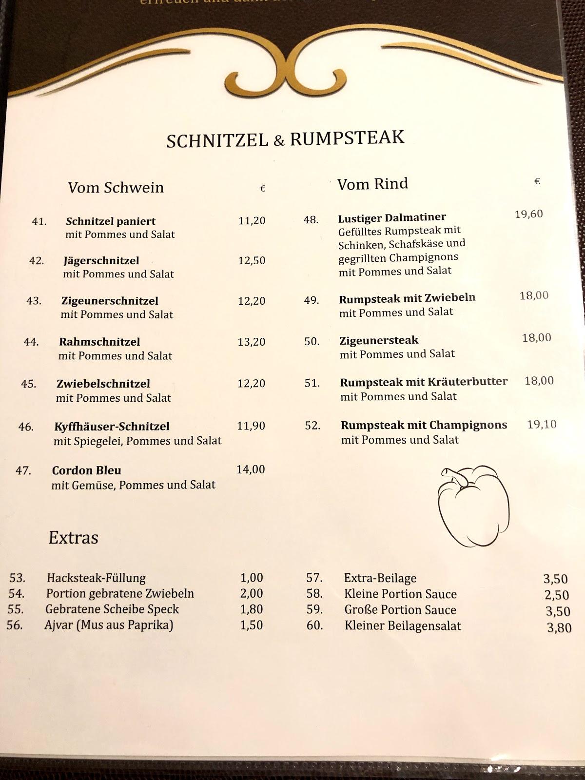 Carta de Restaurant Beim Ivan, Wackernheim