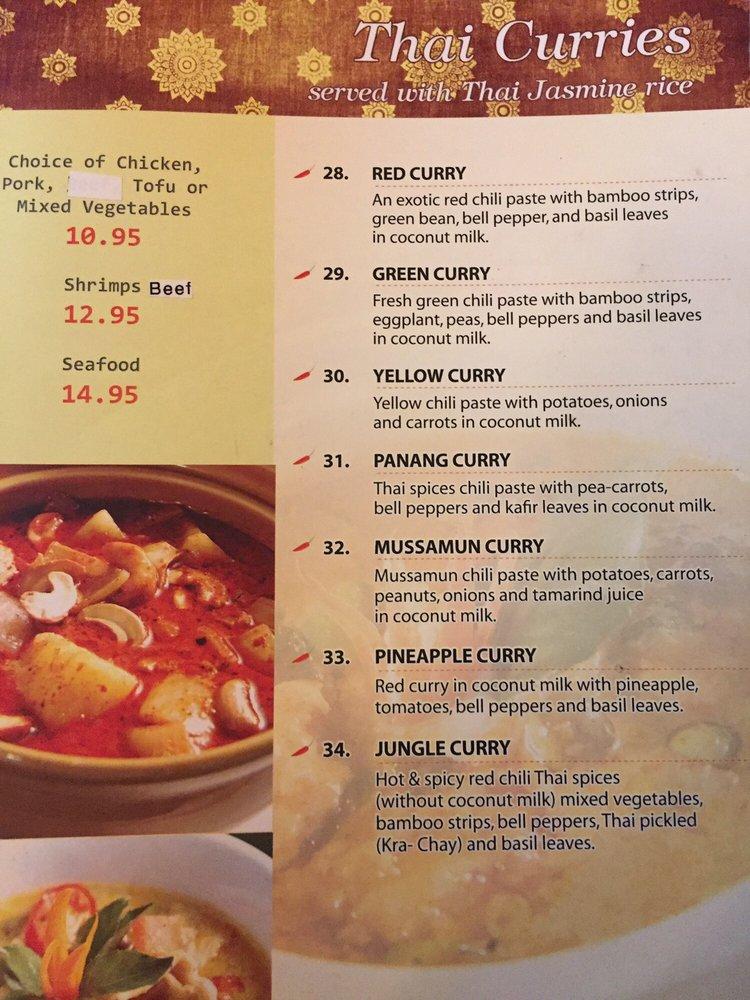 Menu at Thai Home Restaurant, Sandy