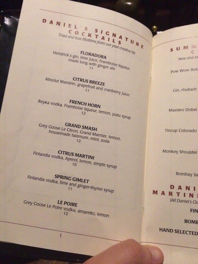 Menu at Daniel's Broiler steakhouse, Seattle, 809 Fairview Pl N