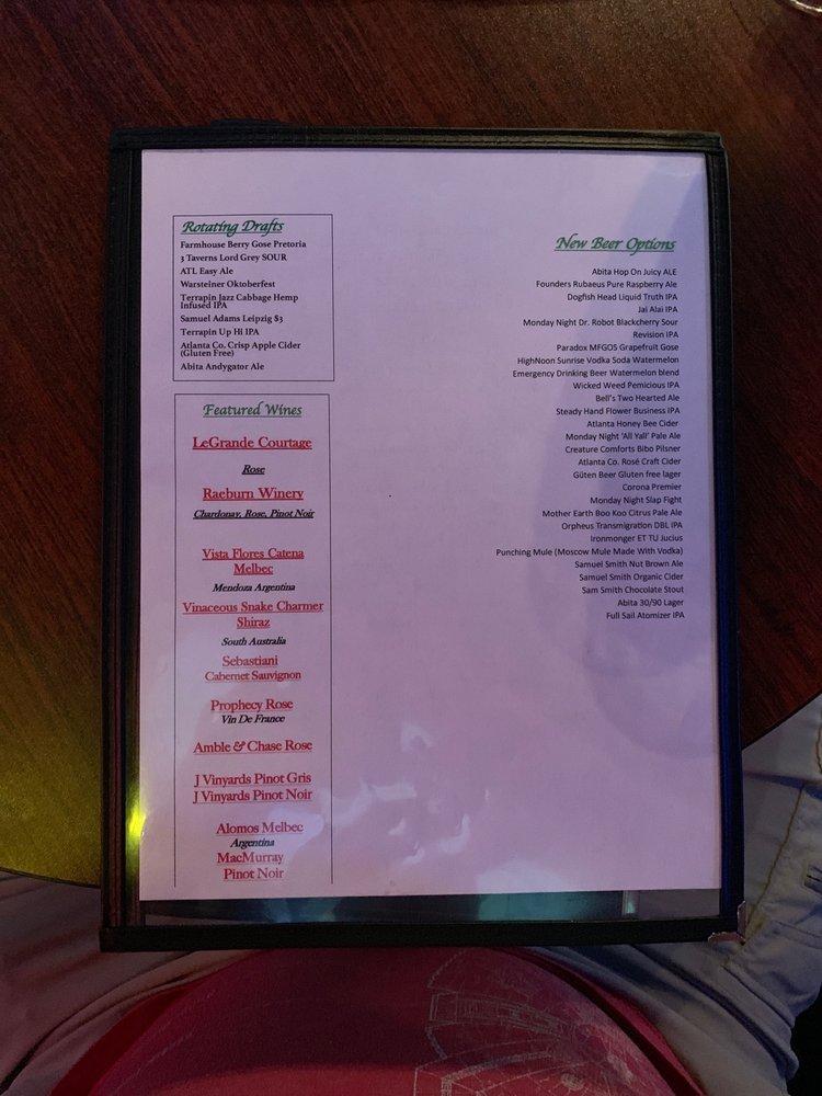 Menu at The Grove Restaurant & Tavern, Decatur, Lavista Rd