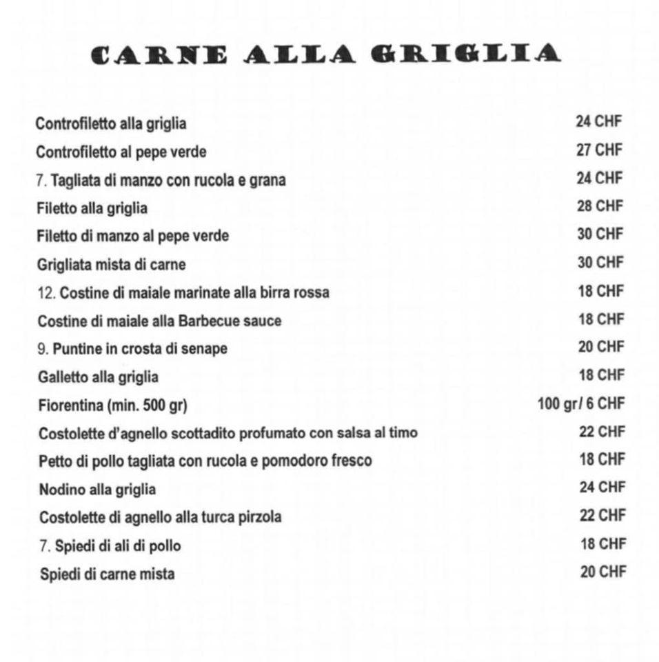 Speisekarte von Grotto Rialdo restaurant, Campione d’Italia