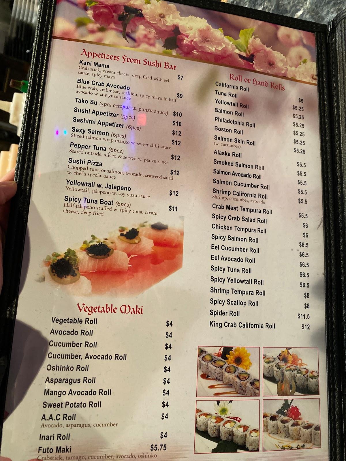 Menu at Sakura Japanese House restaurant, Las Cruces