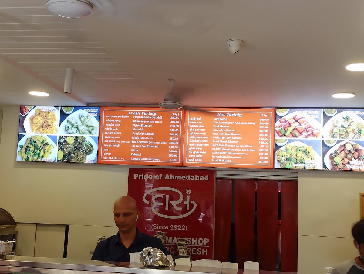Menu at Das khaman shop, Gandhinagar