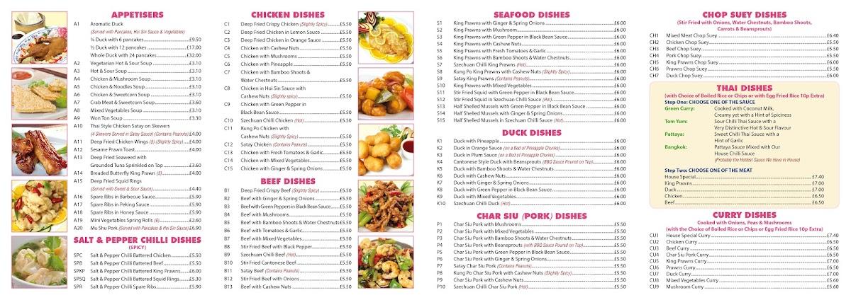 Menu at The Orient fast food, Newquay, 1 Station Approach