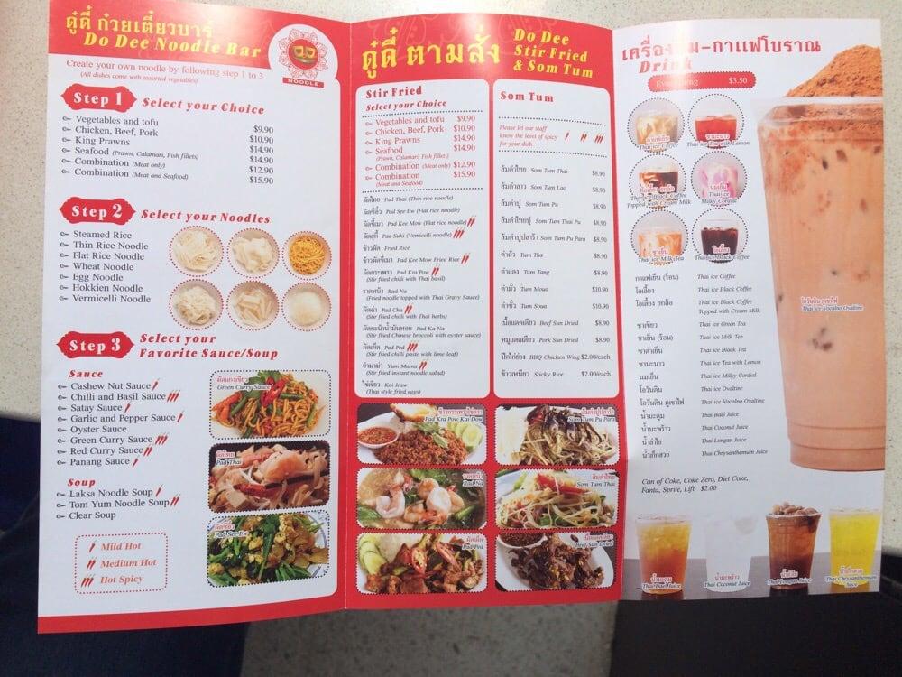 Menu at DODEE PAIDANG restaurant, Bondi Junction