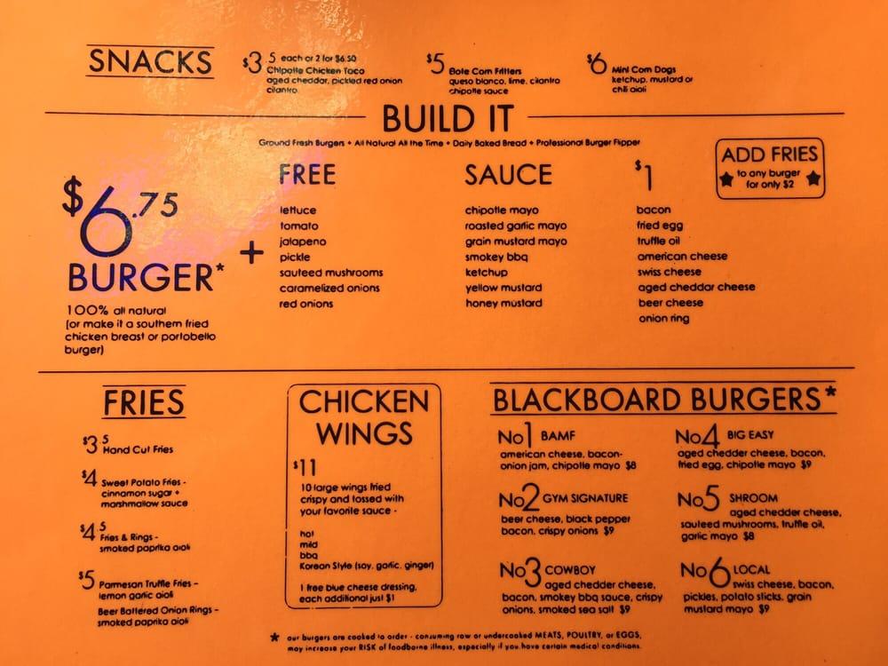 Menu at Gym Sportsbar, Wilton Manors