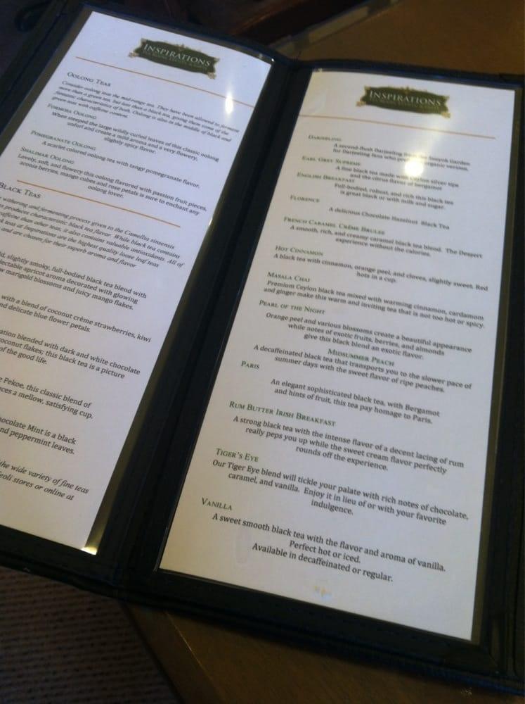 Menu at Inspirations Tea Room, Eatery, & Events restaurant, Edmond