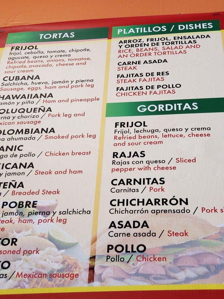 Menu at La Torta Loca restaurant, Louisville, Preston Hwy Suite C