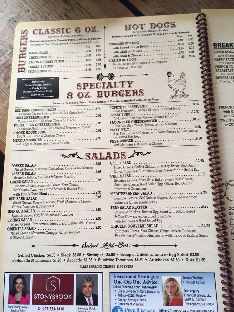 Menu at Red Barn Restaurant, Montville