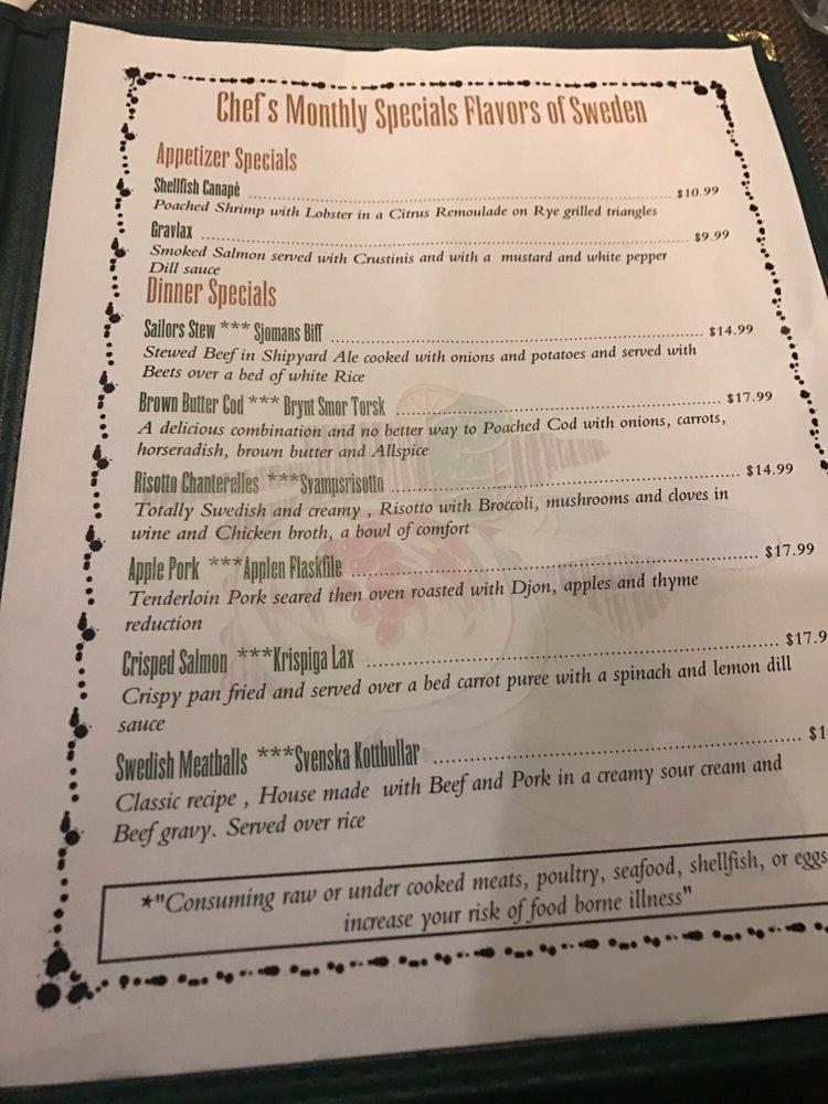 Menu at Greenhouse Restaurant, Caribou