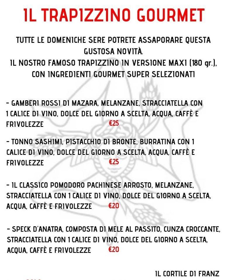 Menu at Il Cortile di Franz restaurant, Bergamo