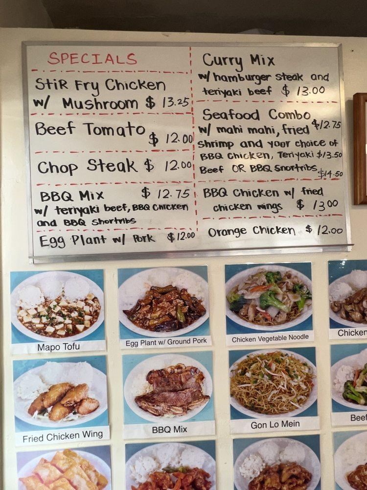 Menu at Mark's Drive Inn BBQ, Honolulu