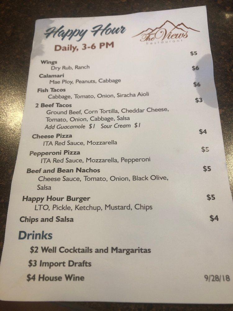 Menu at The Views Restaurant, Oro Valley, E Rancho Vistoso Blvd