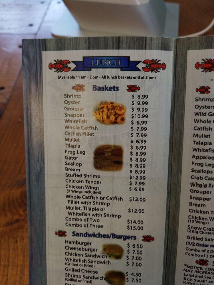 Menu at Tri-County Seafood restaurant, Cordele