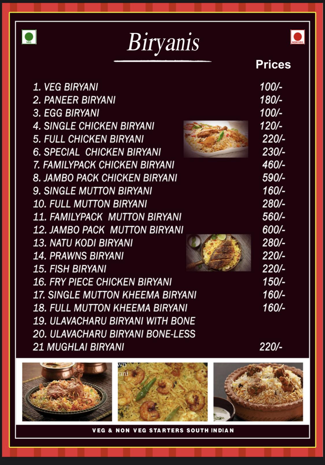 Menu at KOLA RESTAURANT, Hyderabad