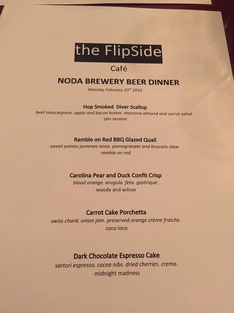 Menu at The Flipside Cafe, Fort Mill