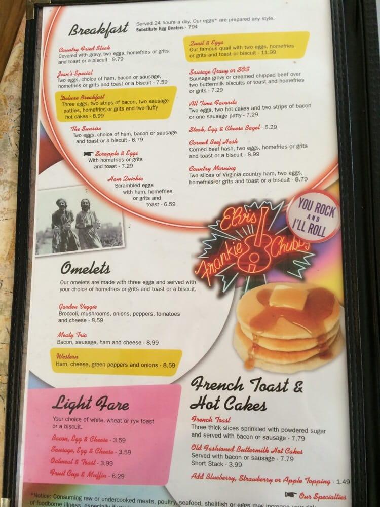 Menu at Horne's restaurant, Port Royal