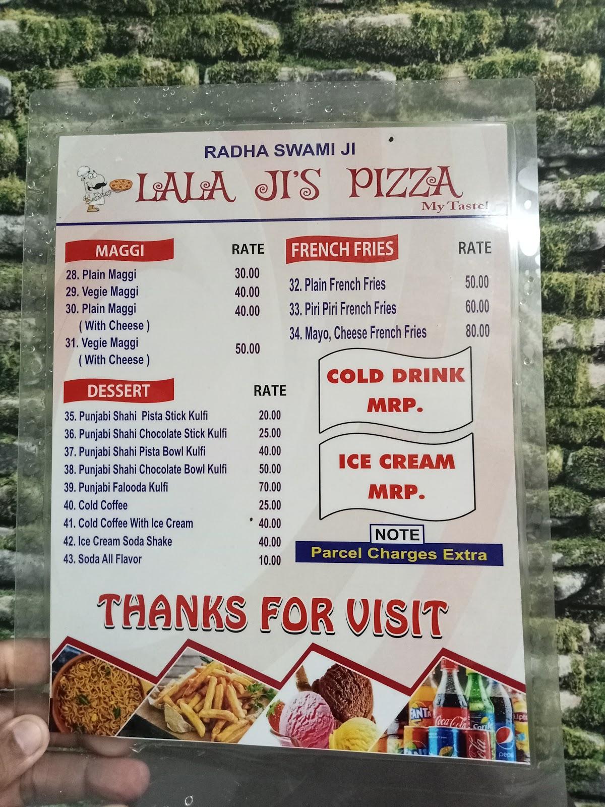 Menu at LALA JI'S PIZZA, Surat