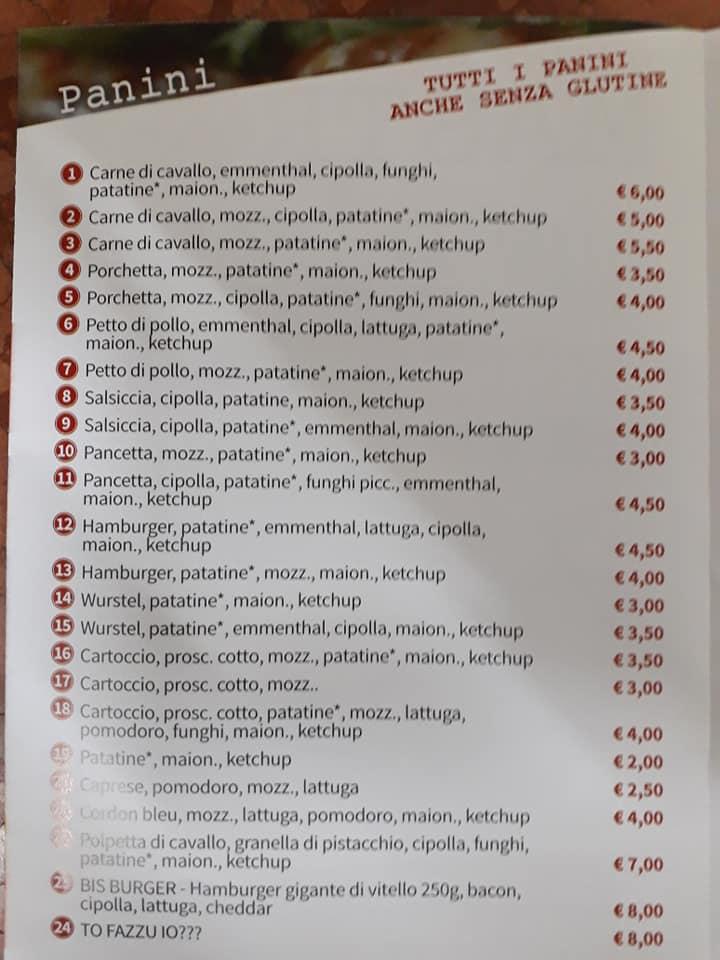 Menu da Mastro Pizza ristorante, Pozzallo