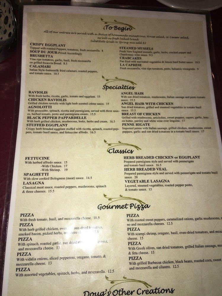 Menu at Pasta Max Cafe, McDonough