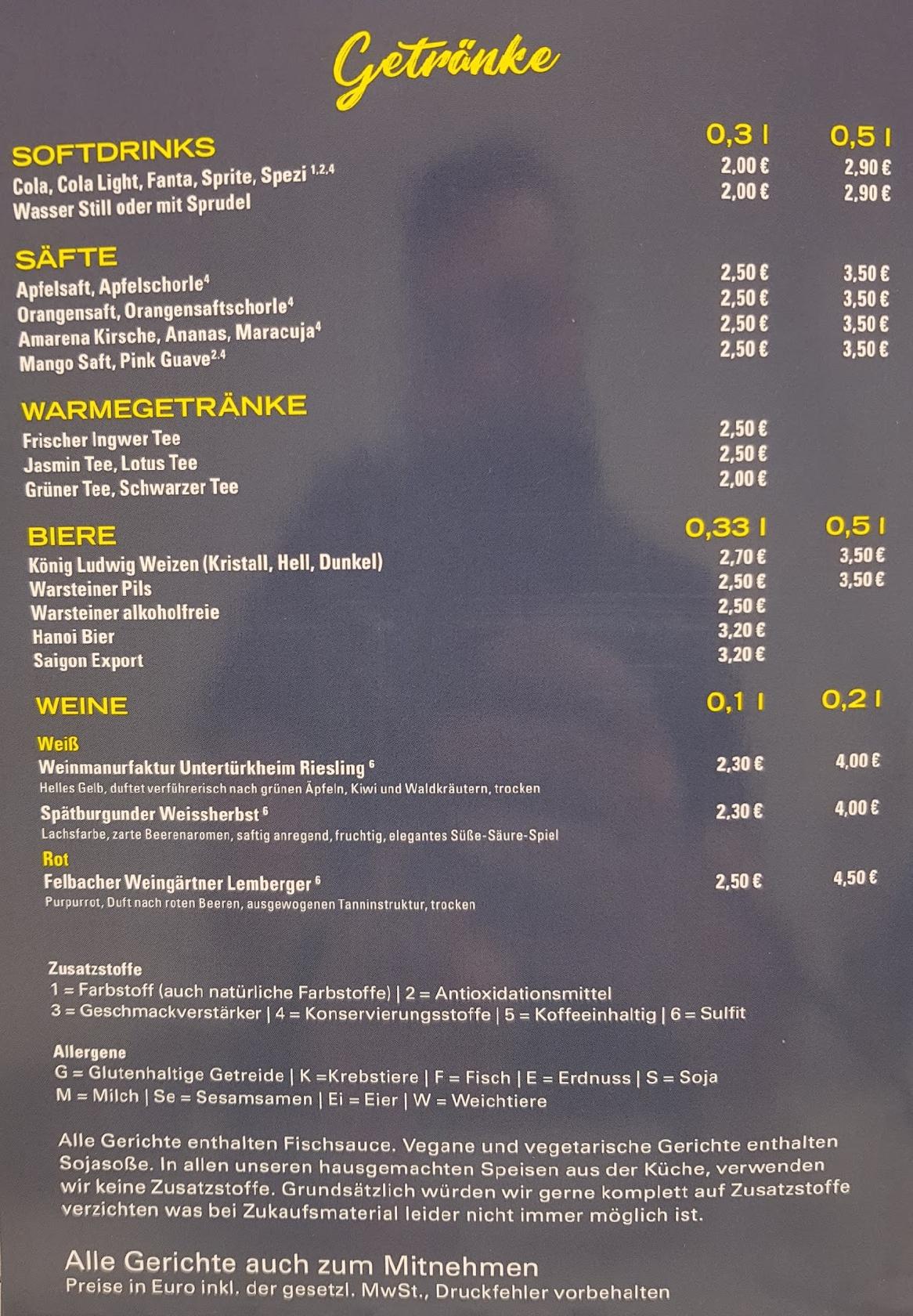 Speisekarte von Sen Kitchen restaurant, Stuttgart