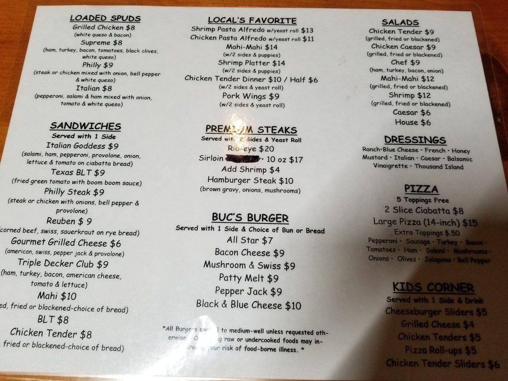 Menu at Buchanan's Grill & Grog pub & bar, Ozark, S US Highway 231