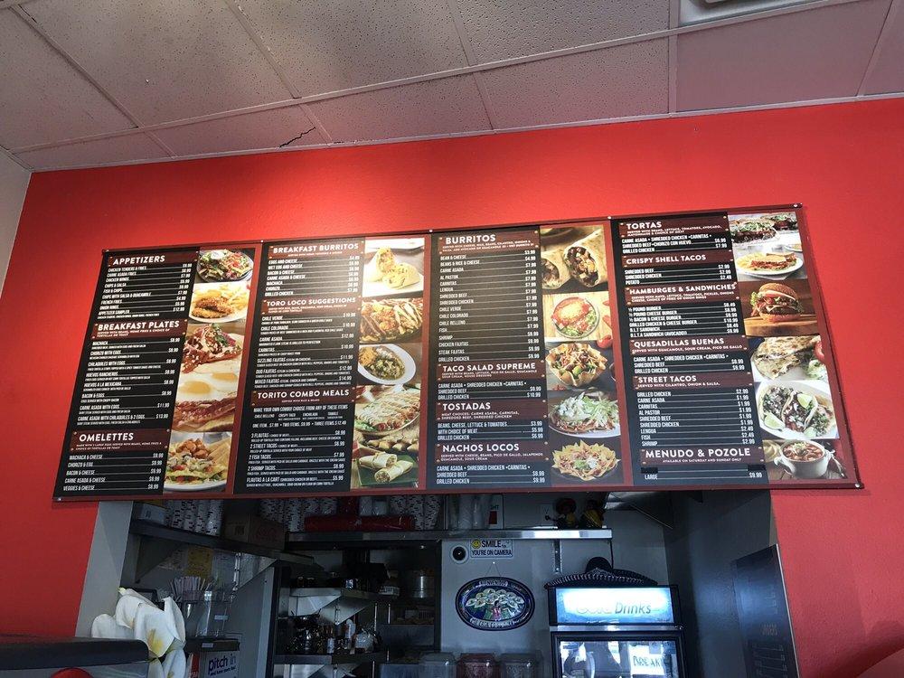 Menu at El Torito Loco restaurant, Chino