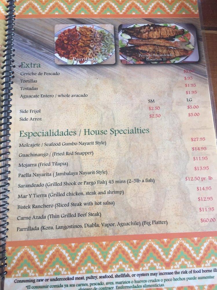 Menu at Seafood Islitas restaurant, North Highlands, A St
