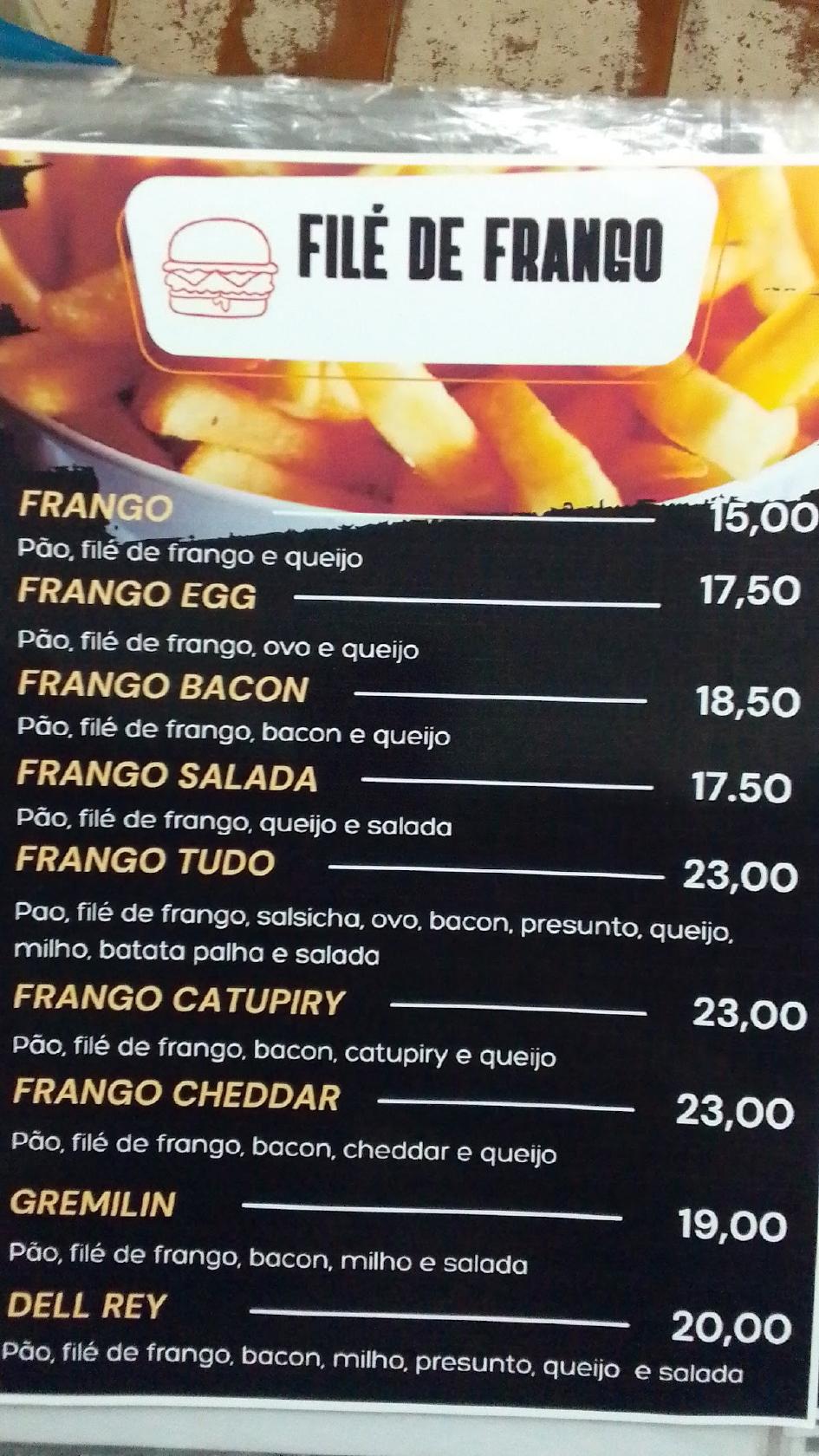 Menu at Bia Lanches cafeteria, Uberaba