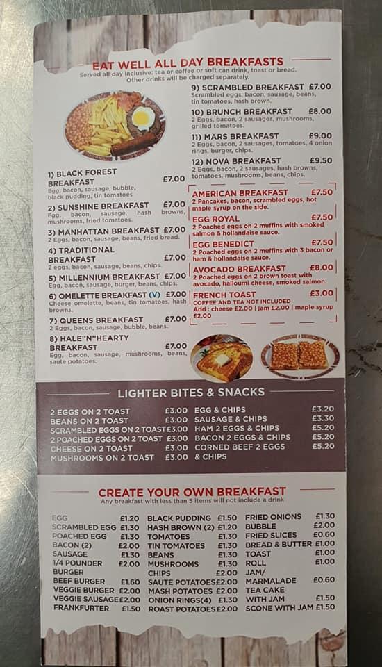 Menu at Eat Well Cafe, Camberley