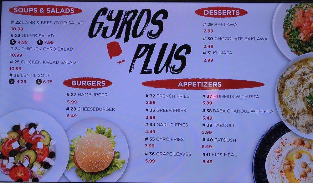 Menu at Gyros Plus restaurant, Everett