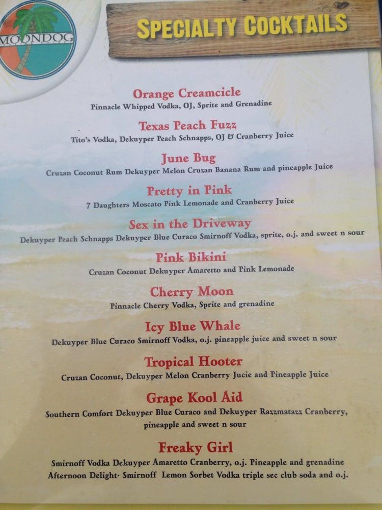 Menu at Moondog Seaside Eatery pub & bar, Fulton
